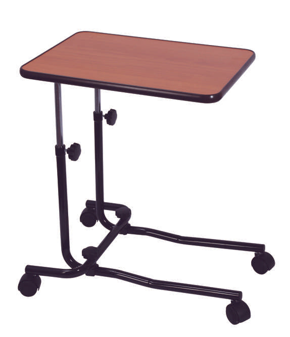 Portable Hospital Overbed Over Chair Table Adjustable Wheeled Tilting ...